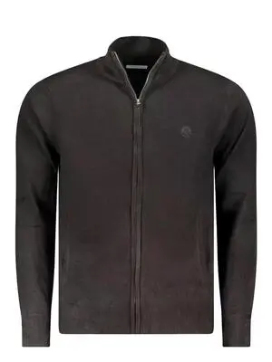 NORTH SAILS Zip-up Cardigan With Logo Patch - Brown