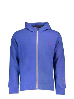 U.S. Grand Logo-embroidered Zip-up Hoodie - Blue