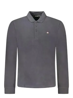 NAPAPIJRI Long-sleeve Logo-embroidered Polo Shirt - Grey