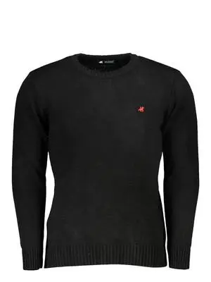 U.S. Grand Embroidered Logo Crew-neck Sweater - Black