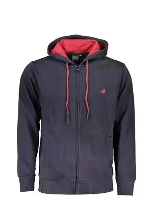 U.S. Grand Logo-embroidered Zip-up Hoodie - Blue