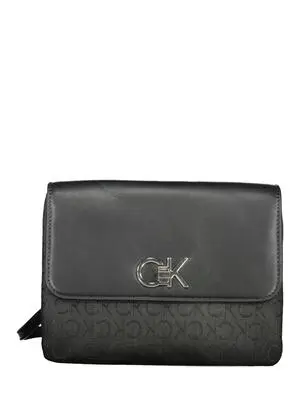 Calvin Klein Monogram Flap Crossbody Bag Black