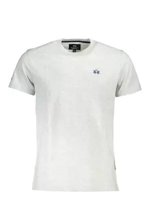 LA MARTINA Logo-embroidered Cotton T-shirt - Grey