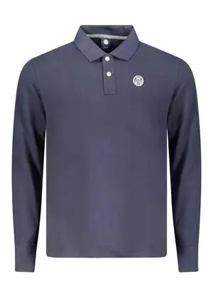 NORTH SAILS Long-sleeve Logo-patch Polo Shirt Blue