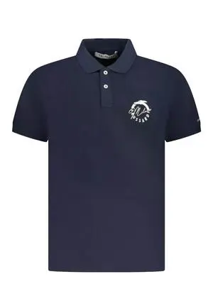 TRUSSARDI Logo-embroidered Cotton Polo Shirt - Blue