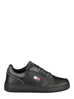 Tommy Hilfiger Heritage Logo-Badge Leather Sneakers Black
