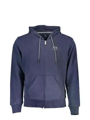 LA MARTINA Zip-up Logo Hoodie - Blue