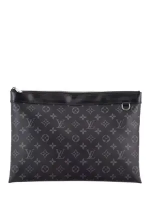 LOUIS VUITTON Discovery Pochette Monogram Eclipse Canvas Gm Pouch - Black