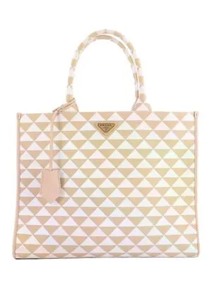 Prada Symbole Shopper Jacquard Large Tote Bag - Neutrals