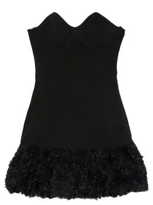 ANIYE BY Strapless Ruffled-trim Mini Dress - Black