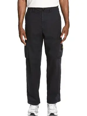Stone Island Stretch Cotton Poplin Cargo Pants - Navy Blue