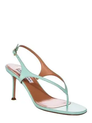 AQUAZZURA Leather Thong Sandals - Seabreeze