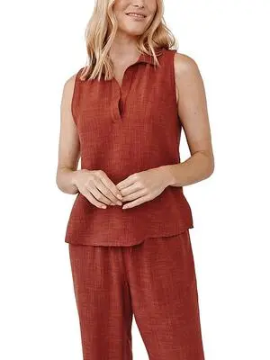 Bella Dahl Sleeveless Pullover Top Red Sand
