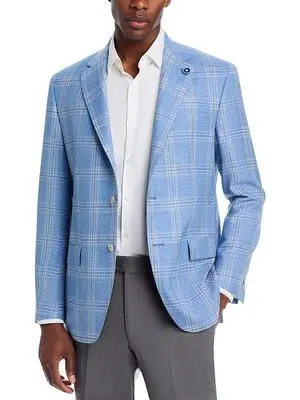 Hart Schaffner Marx Classic Fit Plaid Sport Coat - Medium Blue