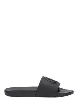 Moncler Basile Logo-embossed Slides - Black