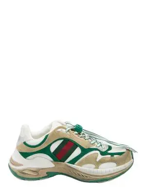 Gucci Striped Leather Sneakers - Neutrals
