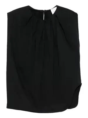 NUDE Pleated Sleeveless Blouse - Black
