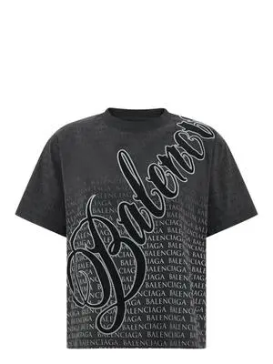 Balenciaga Graphic-Print T-Shirt Grey