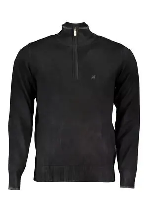 U.S. Grand Logo-embroidered Half-zip Sweater - Black