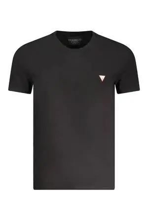 Guess Logo-patch Crew-neck T-shirt - Black