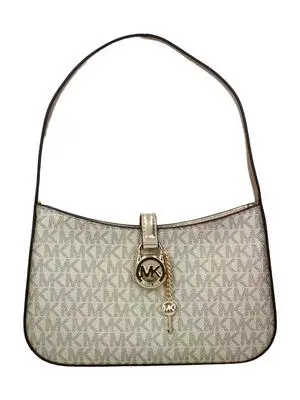 Michael Kors Monogram Tote Bag With Padlock Detail Neutrals