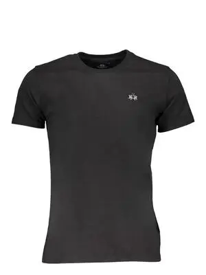 LA MARTINA Logo-embroidered Short-sleeve T-shirt - Black