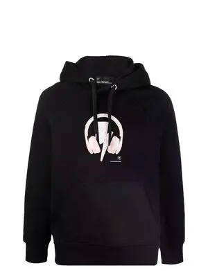 Neil Barrett D.j. Bolt Printed Hoodie - Black