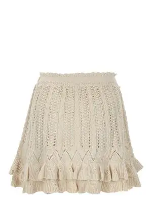MARANT ETOILE Crochet Knit Mini Skirt - Ivory