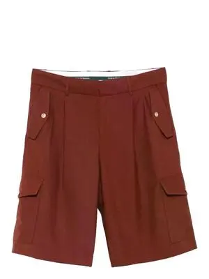 Drole De Monsieur Pleated Cargo Shorts - Brown