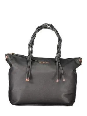 MARIO VALENTINO Braided-handle Drawstring Tote Bag - Black