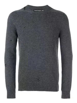 Alexander McQueen Distressed Cashmere Jumper - Grey