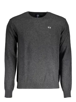 LA MARTINA Embroidered Logo Crew-neck Jumper - Grey