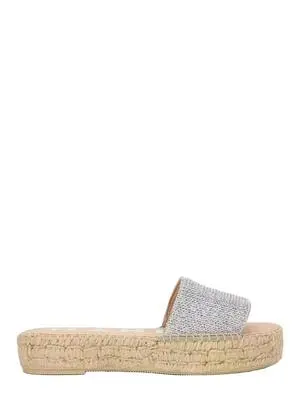 Manebí Glitter Platform Sandals - Silver