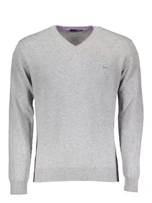 HARMONT & BLAINE V-neck Cotton Sweater - Grey