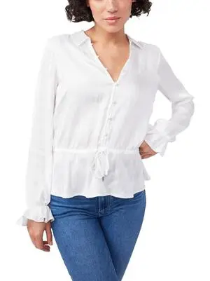Paige Kendalle Peplum Blouse - White