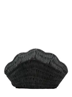 Michael Kors Shelly Shell-shaped Woven Clutch - Black