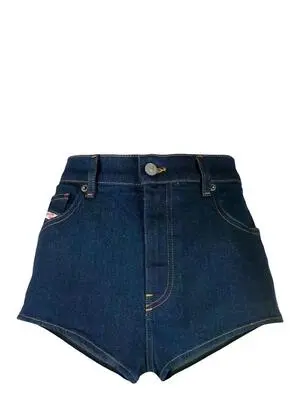 DIESEL® High-waisted Mini Denim Shorts - Blue