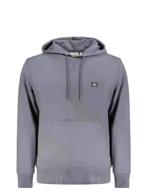 Calvin Klein Cotton Hoodie With Logo Patch - Blue