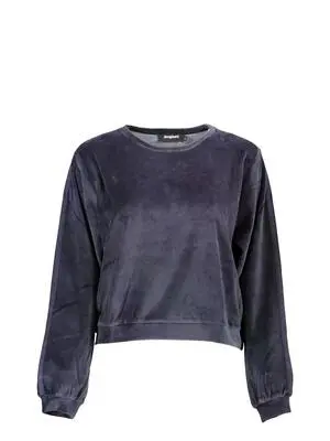 Desigual Velour Relaxed Fit Sweatshirt - Blue