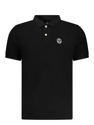 NORTH SAILS Logo-patch Piqué Polo Shirt - Black