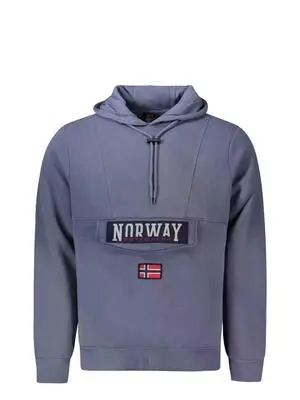 NORWAY 1963 Logo-patch Drawstring Hoodie - Blue