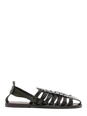 COLLECTION PRIVEE? Cage-style Leather Sandals - Brown