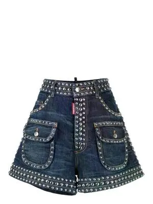 Dsquared2 Stud-embellished Denim Shorts - Blue