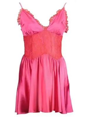 GAELLE PARIS Lace-detail Mini Dress - Pink