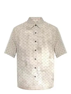 Rag & Bone Grid-pattern Short-sleeve Shirt Neutrals