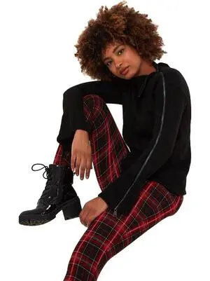 JOE BROWNS Asymmetrical Zip Neck Pullover Sweater - Black