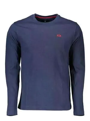LA MARTINA Logo-embroidered Long-sleeved T-shirt - Blue
