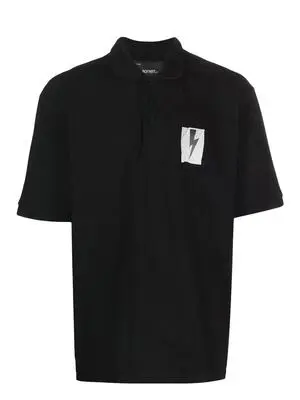 Neil Barrett Logo-patch Polo Shirt - Black