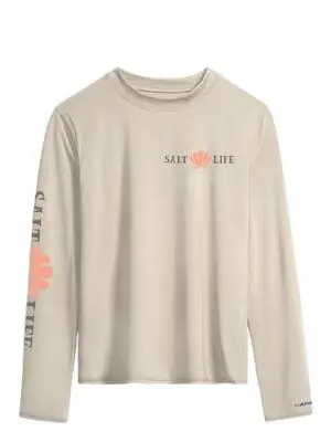 SALT LIFE Turtle Performance Long Sleeve Tee - Chalk
