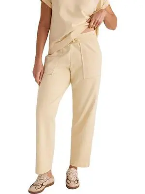 HAVEN WELL WITHIN Garment-dyed Organic Cotton Terry Pants - Garment Dye Corn Stalk